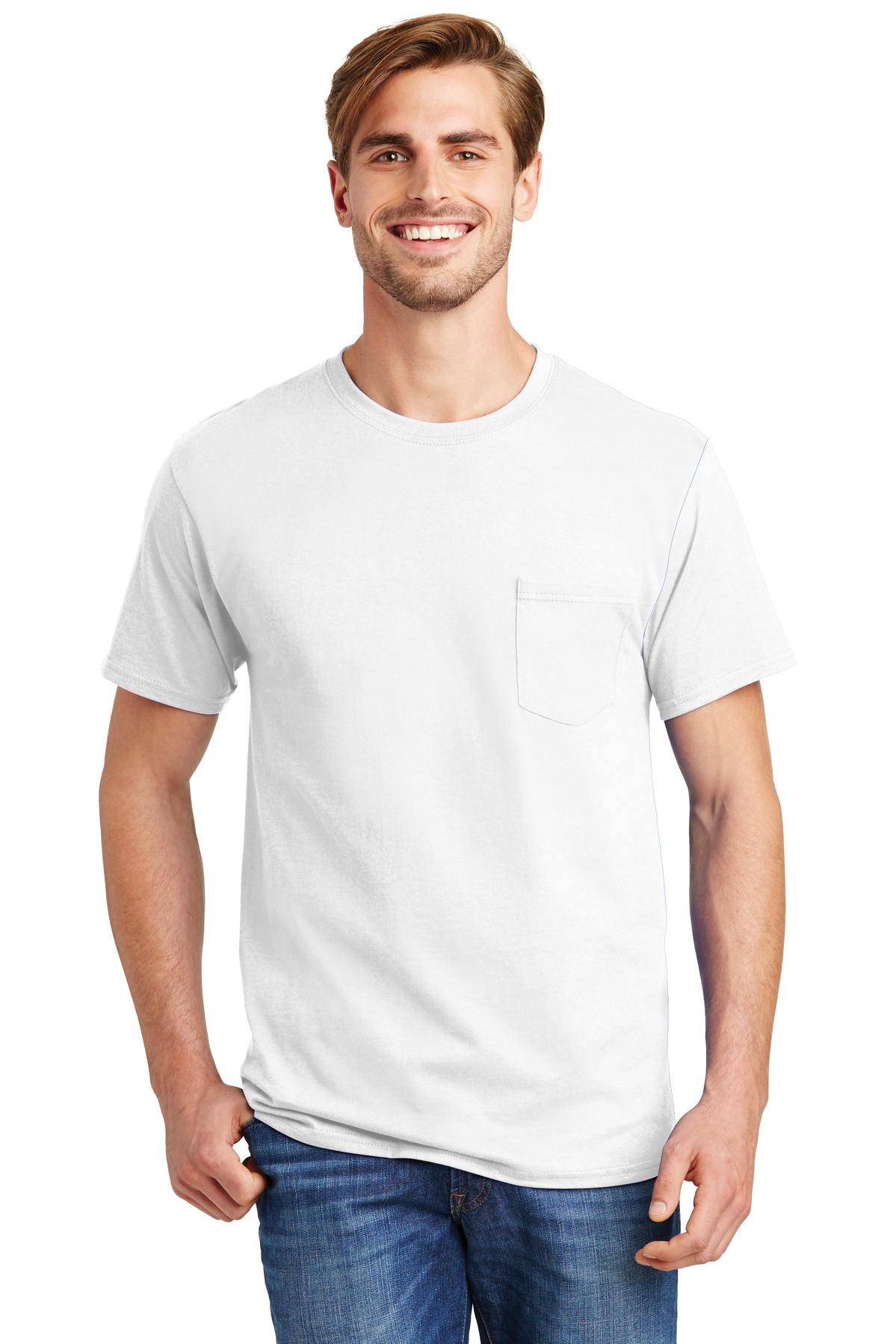 Hanes – Authentic 100% Cotton T-Shirt with Pocket. 5590 | Uniforms Today